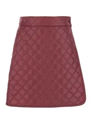 Moncler Quilted Miniskirt With Logo Patch - Multicolor