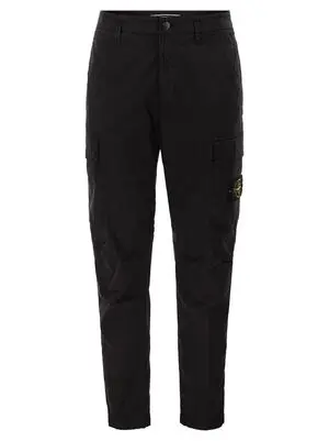 Stone Island Regular Tapered Fit Cargo Trousers - Black