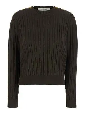 GOLDEN GOOSE GOLDEN GOOSE Crewneck Wool Sweater With Button Detail Multicolor