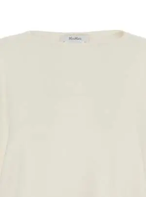 Max Mara Wool Sweater With Wide Sleeves And Knotted Hems - White