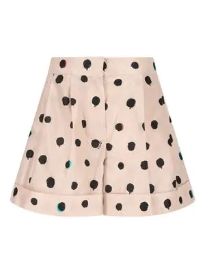 Fendi Silk Polka Dot Print Shorts - Multicolor