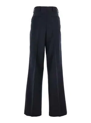 Dries Van Noten Wool Wide Leg Trousers - Multicolor