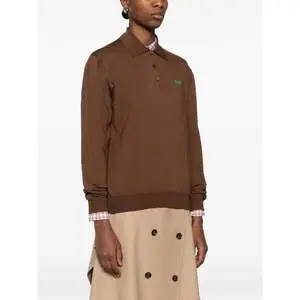 Prada Silk Long Sleeve Polo Shirt