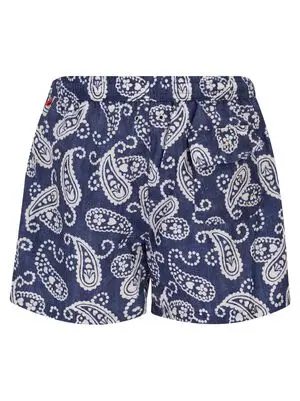 Kiton Short Patterned Swim Boxers In Polyester