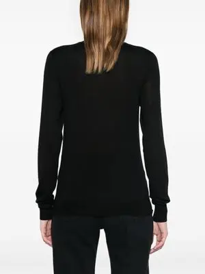 Saint Laurent Cassandre Wool Turtleneck Sweater - Black