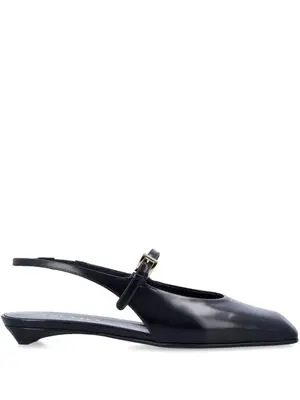 Prada Leather Slingback Ballerinas - Black