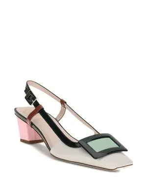 ROGER VIVIER Belle Vivier Leather Pumps With Buckle - Multicolor