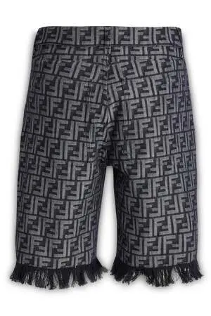 Fendi Monogrammed Fringed Shorts