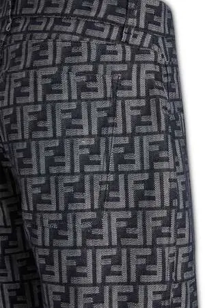 Fendi Monogrammed Fringed Shorts
