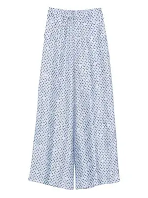 Max Mara Silk Printed Wide Leg Trousers - Multicolor