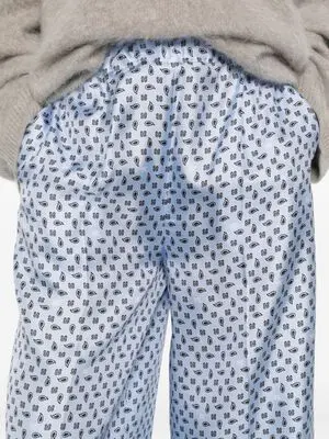 Max Mara Silk Printed Wide Leg Trousers - Multicolor