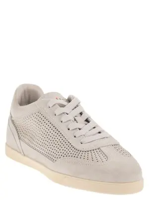 Kiton Perforated Calfskin Lace-up Sneakers
