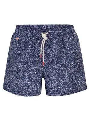 Kiton Short Patterned Swim Boxers - Blue