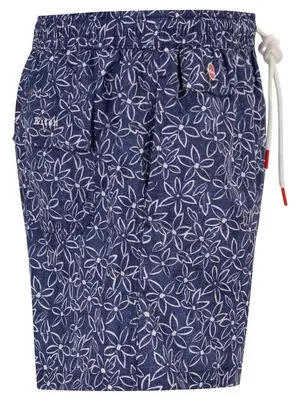 Kiton Short Patterned Swim Boxers - Blue