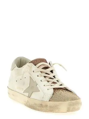 GOLDEN GOOSE Superstar Leather Sneakers With Crystal Embellishments