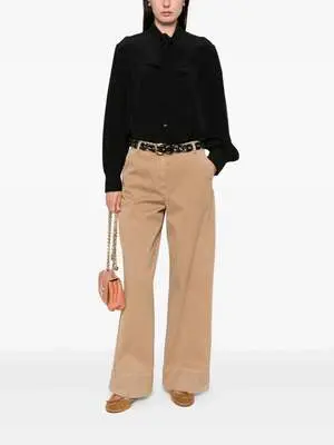 Chloé Black Silk Blouse With Pussy Bow Collar - Multicolor