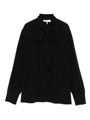 Chloé CHLOE Black Silk Blouse With Pussy Bow Collar Multicolor