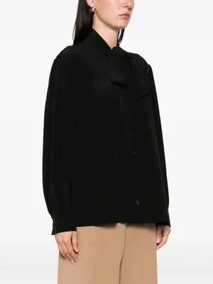 Chloé Black Silk Blouse With Pussy Bow Collar - Multicolor