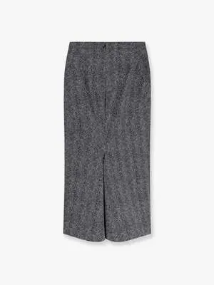 Givenchy Herringbone Motif Cotton Midi Skirt - Multicolor
