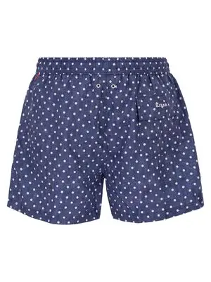 Kiton Short Swim Boxers With All-over Polka Dot Print - Blue