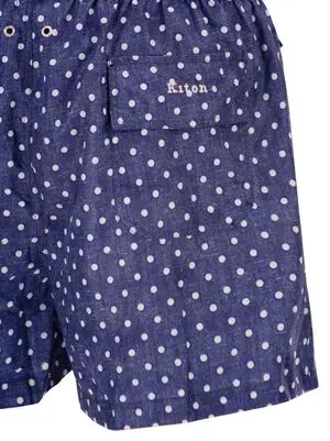 Kiton Short Swim Boxers With All-over Polka Dot Print - Blue