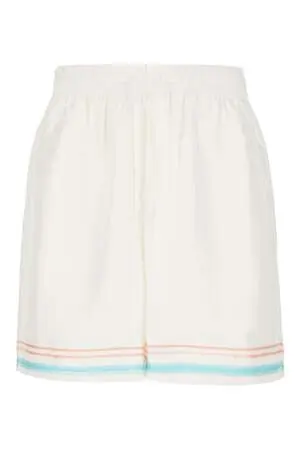 Casablanca Silk Twill Shorts With Striped Detailing - Multicolor