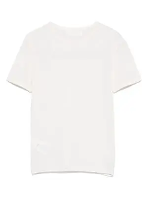LISA YANG Ribbed Trim Cashmere T-shirt