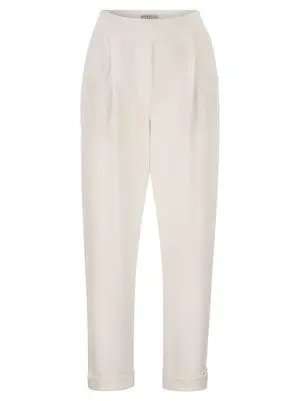 Brunello Cucinelli Stretch Cotton Gabardine Jogging Trousers