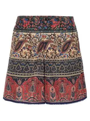 Valentino Garavani Voyage Imaginaire" Print Cotton Bermuda Shorts