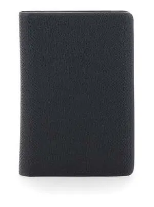 MAISON MARGIELA Black Wallet With Four Stitches On The Back And Logo Lettering Embossed Inside In Leather - Multicolor