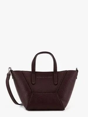 Brunello Cucinelli Duo Leather Crossbody Bag - Red