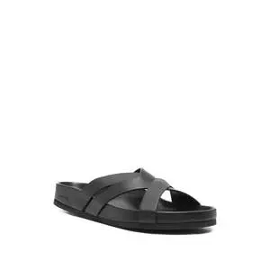 TOM FORD Leather Crossover Strap Sandals - Black
