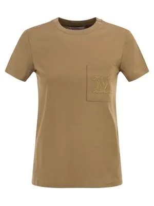 Max Mara Papaia Cotton Jersey T-shirt With Embroidered Monogram - Multicolor