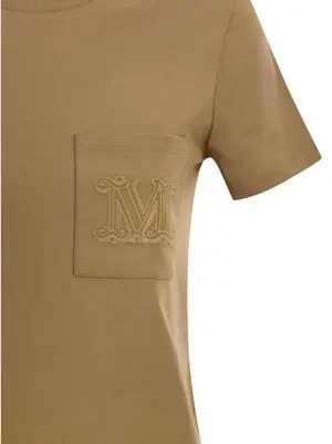 Max Mara Papaia Cotton Jersey T-shirt With Embroidered Monogram - Multicolor
