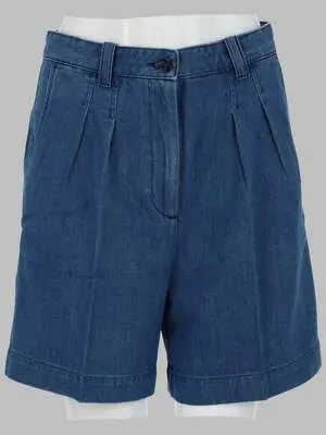 A.p.c. Pleated Cotton Shorts - Blue