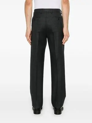 Prada Prince Of Wales Plaid Wool Trousers - Gray