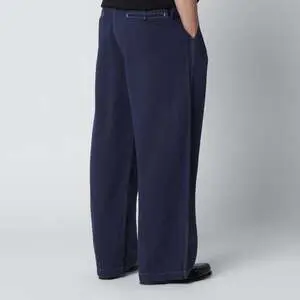 Studio Nicholson Indigo Cotton Linen Trousers - Blue