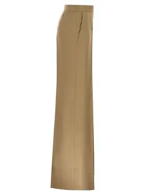 Max Mara Wide-leg Linen Twill Trousers - Cream