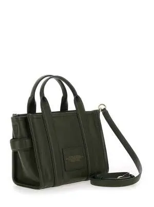 Marc Jacobs The Tote Bag Media In Hammered Leather - Green