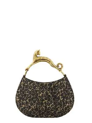 LANVIN Mini Bag With Animal Print And Feline Handle - Multicolor