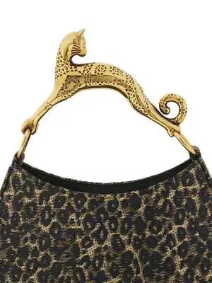 LANVIN Mini Bag With Animal Print And Feline Handle - Multicolor