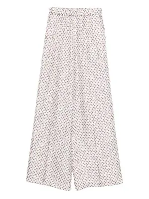 Max Mara Silk Paisley Print Wide Leg Trousers - Multicolor