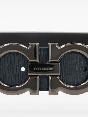 FERRAGAMO Reversible Gancini Belt - Black