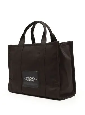 Marc Jacobs The Medium Tote Contrast Logo Print Tote Bag - Black