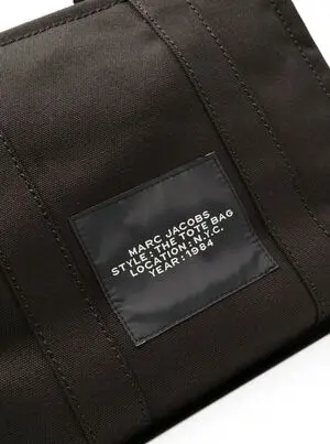 Marc Jacobs The Medium Tote Contrast Logo Print Tote Bag - Black