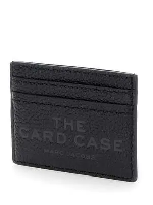 Marc Jacobs Black Card Holder With Card Slot And Logo On The Front In Leather