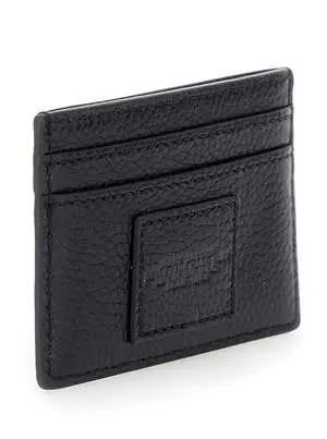 Marc Jacobs Black Card Holder With Card Slot And Logo On The Front In Leather