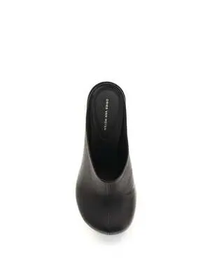 Dries Van Noten Leather Mules With Slanted Heel