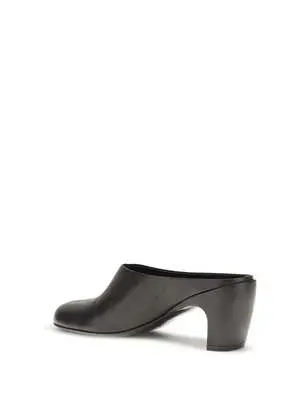 Dries Van Noten Leather Mules With Slanted Heel - Black