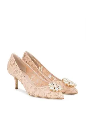 Dolce & Gabbana Embellished Lace Pumps - Multicolor